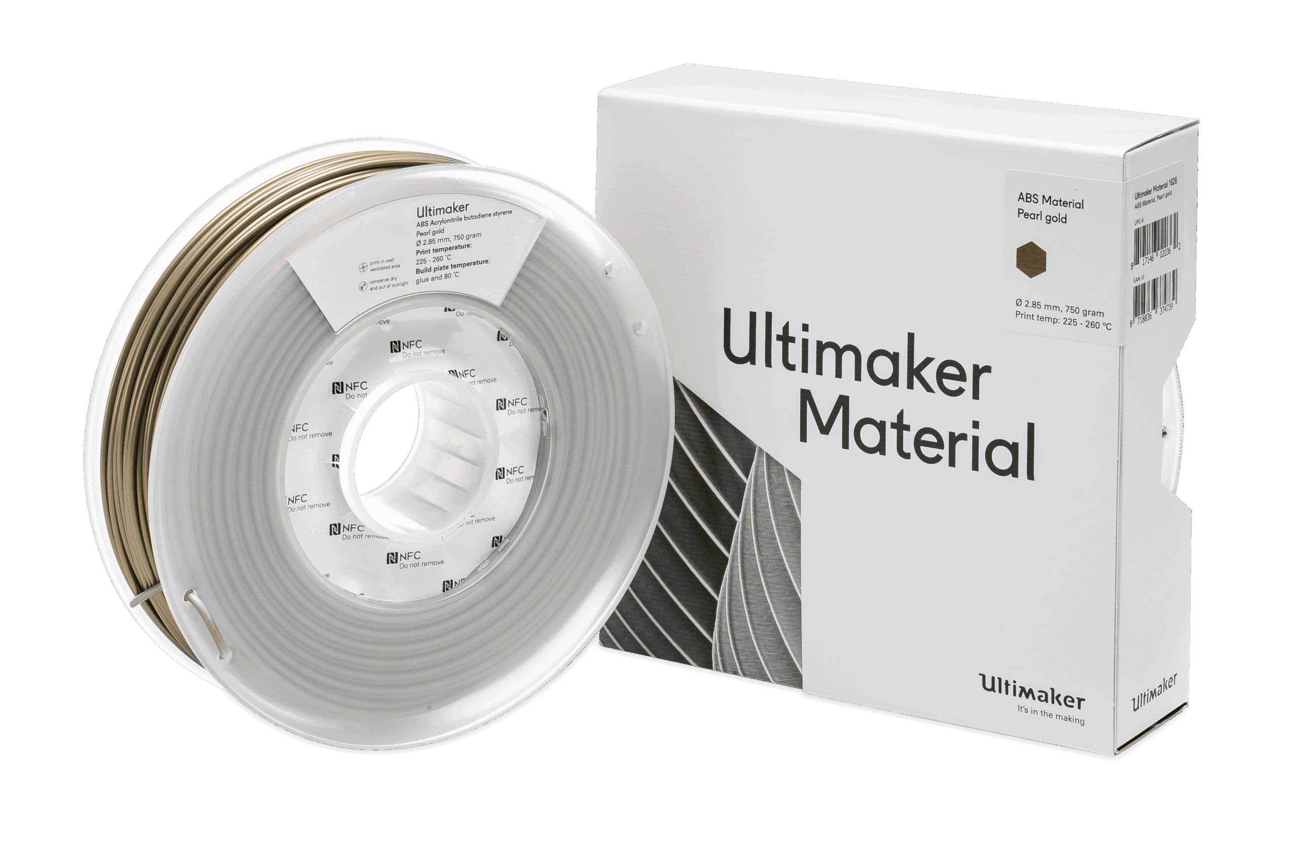 UltiMaker ABS Pearl Gold 750g Filament (1626) - Plot it